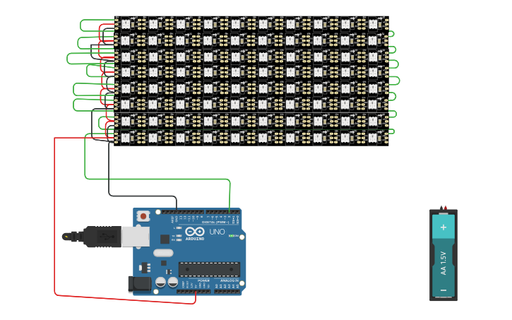 Circuit design Copy of led strip neo-pixel - Tinkercad