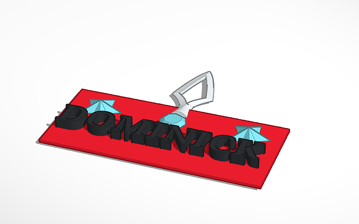 3D design name tag - Tinkercad