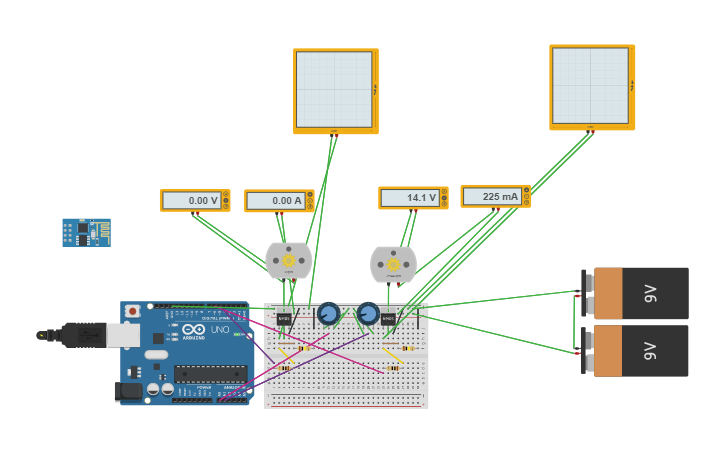 Circuit design motor driver - Tinkercad