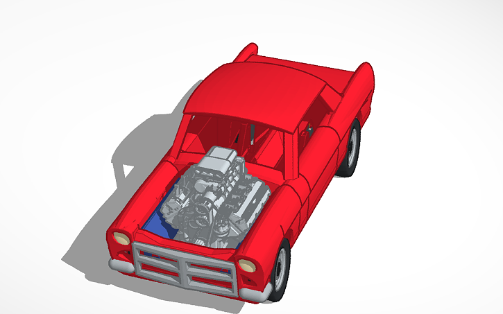 3D design Old Ford Thunderbird Hot rod - Tinkercad