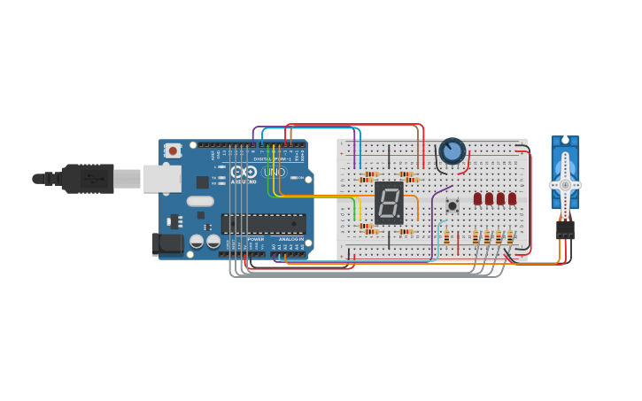 Circuit design Arduino 4 Digit Combination Lock - Tinkercad