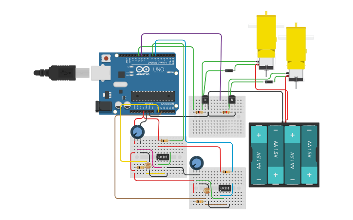 Circuit design LM393 - Tinkercad