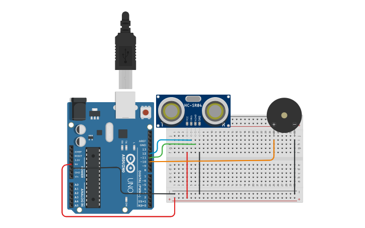Circuit design Parking System - Tinkercad