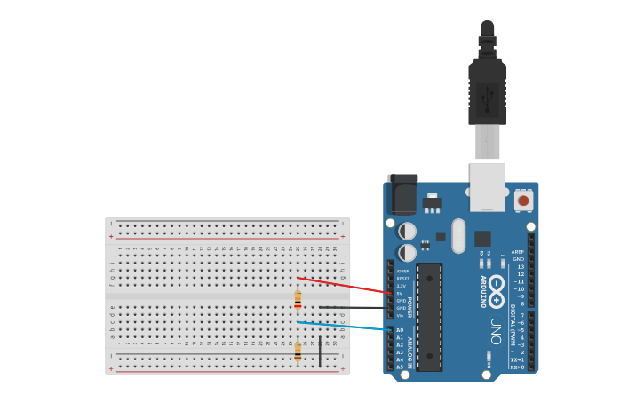 Circuit design Entradas analogicas de arduino | Tinkercad