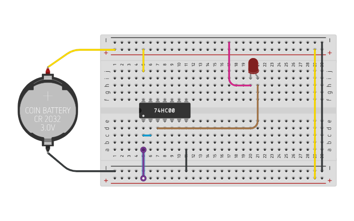 Circuit design NOT gate using NAND gate | Tinkercad