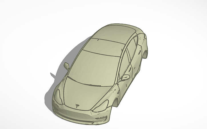 3D design Tesla Model 3 Scan - Tinkercad