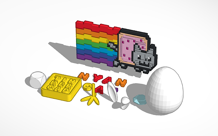 3D design NYAN CAT - Tinkercad