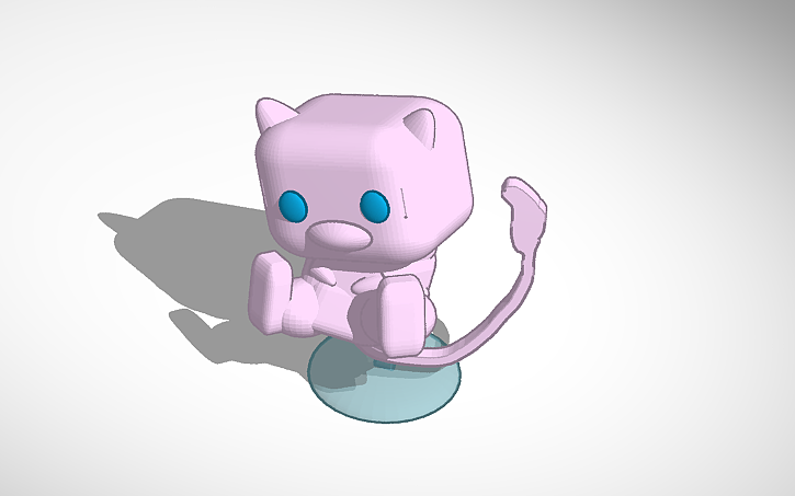 3D design Mewtwo (funko pop) - Tinkercad