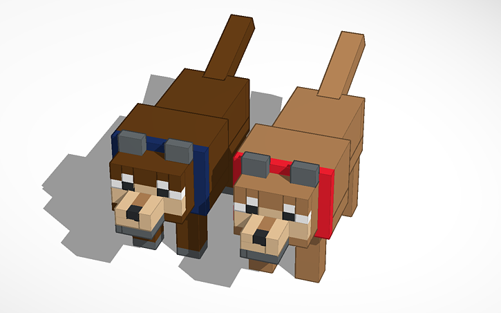 3D design Minecraft Dog - Tinkercad