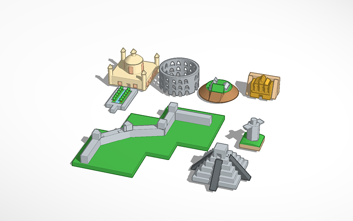 3D design 7 Wonders of the World - Tinkercad