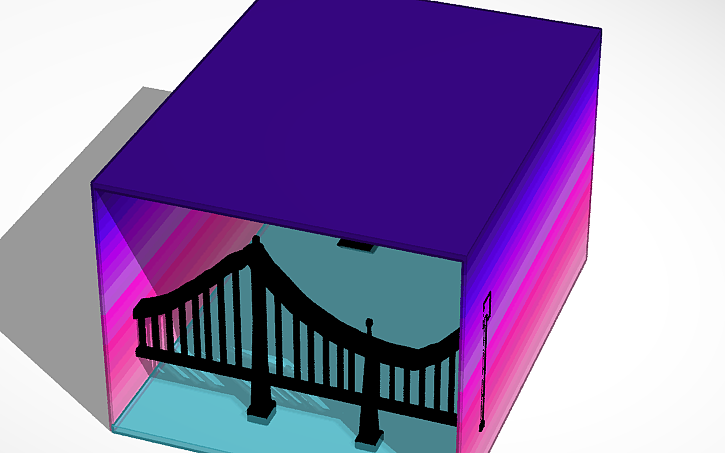 3D design Bridge with full moon - Tinkercad