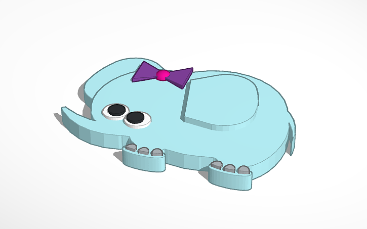 3D design cute elephant - Tinkercad
