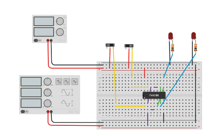 Circuit design SR Flip-Flop - Tinkercad