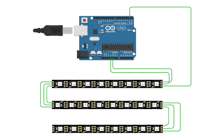 Circuit design neopixel - Tinkercad
