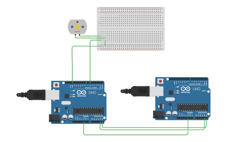 Circuit design I2C SLAVE TO MASTER - Tinkercad