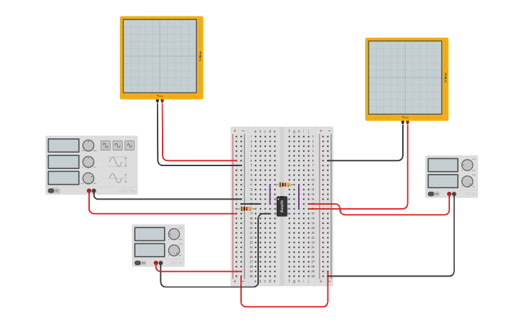 Circuit design non inverting opamp - Tinkercad