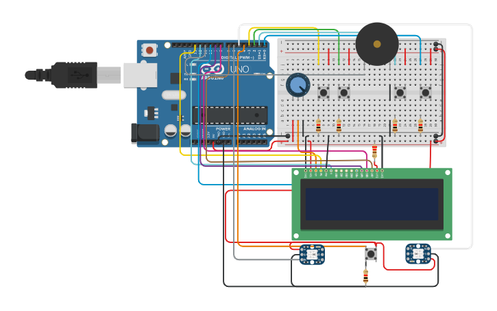 Circuit design Ping Pong game - Tinkercad