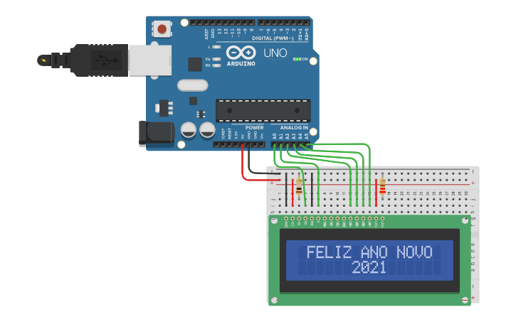 Circuit design Projeto : LCD | Tinkercad