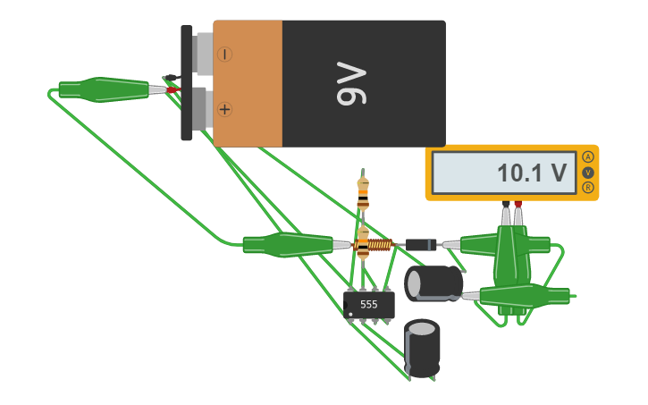 Circuit design dc booster - Tinkercad