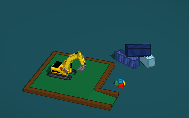 3D design keyboard controlled excavator - Tinkercad