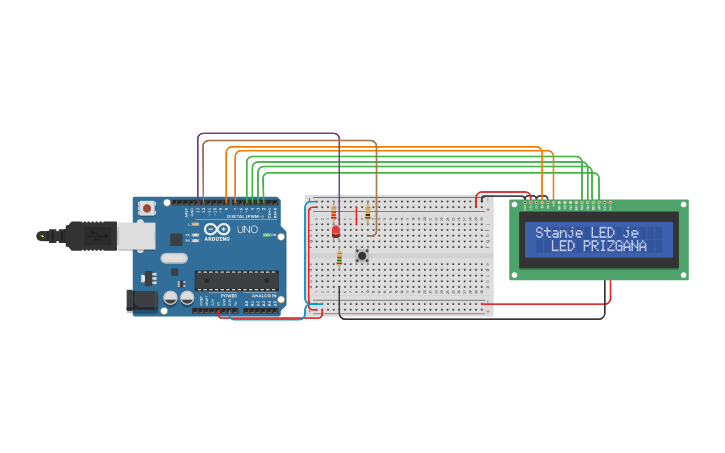 Circuit design LCD debounce prizge back light - Tinkercad Circuit design LCD debounce prizge back light - Tinkercad