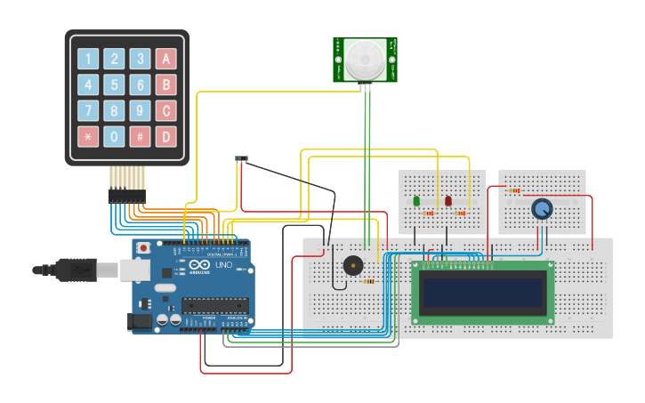 Circuit Design Home Security Alarm System Tinkercad