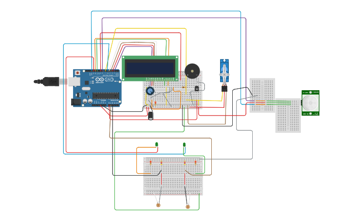 Circuit design Smart Parking System - Tinkercad