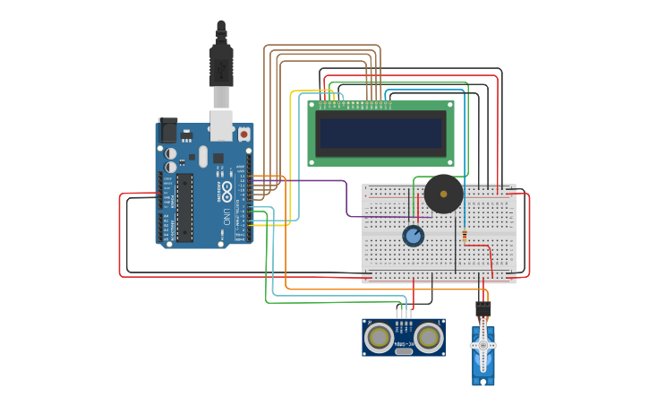 Circuit design automatic hand sanitizer - Tinkercad