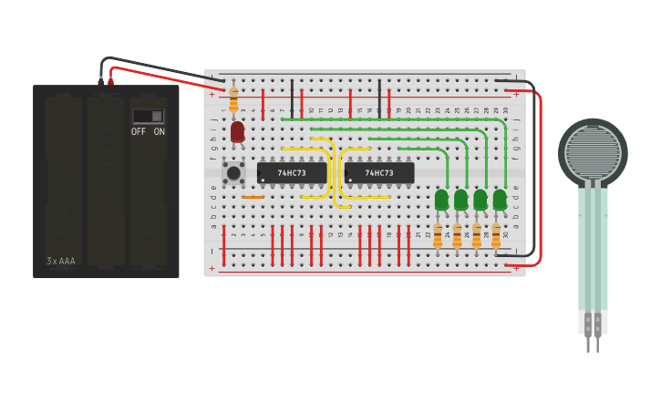 Circuit Design Binary Counter Tinkercad