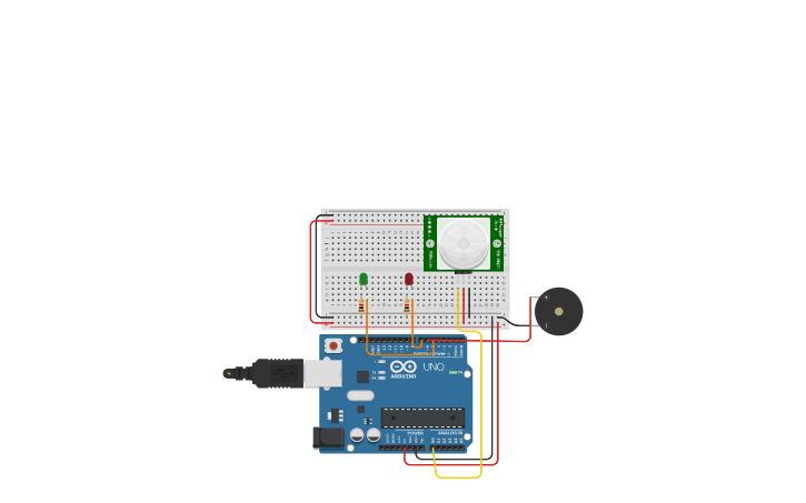 Circuit Design Sensor Con Bocina Tinkercad