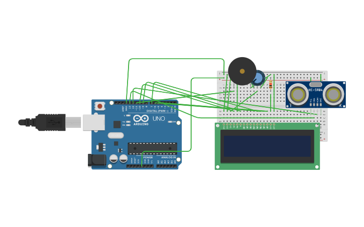 Circuit design Sonar Sensor - Tinkercad