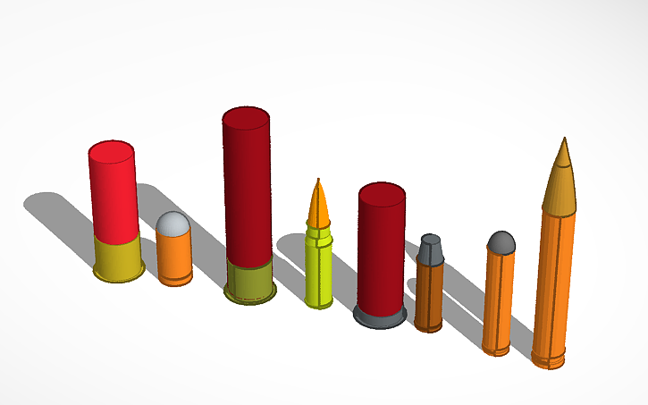 3D design bullets - Tinkercad