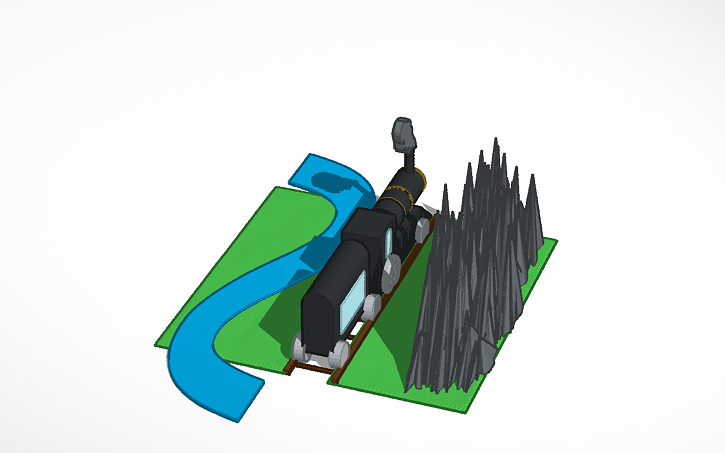 3D design Steam Locomotive - Tinkercad
