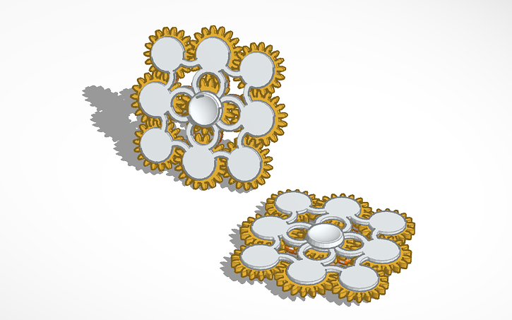 3D design 9 Gear Custom Fidget Spinner - Tinkercad