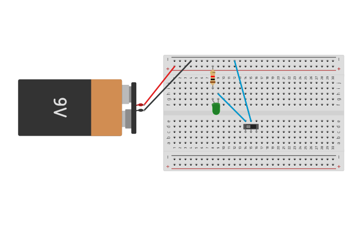 Circuit design Encender LED - Tinkercad