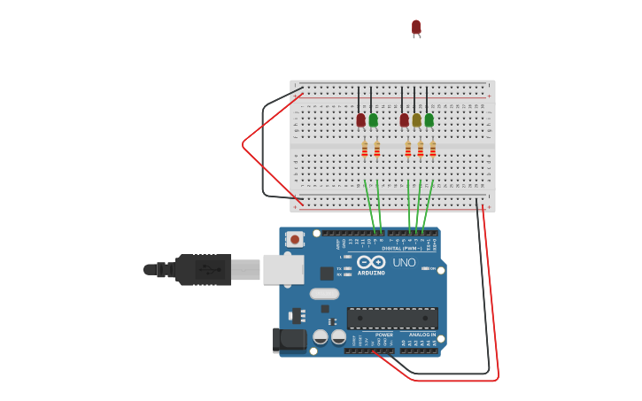 Circuit design semàfor | Tinkercad