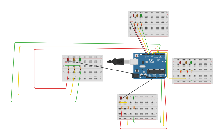 Circuit design Traffic Control System | Tinkercad