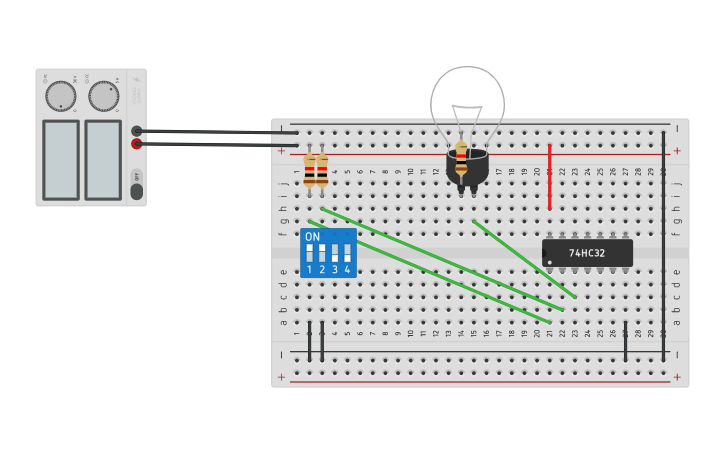Circuit design OR GATE - Tinkercad