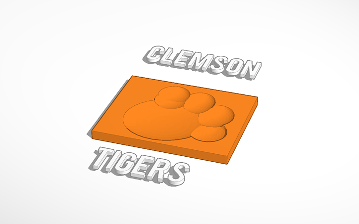 3D design clemson tigers - Tinkercad