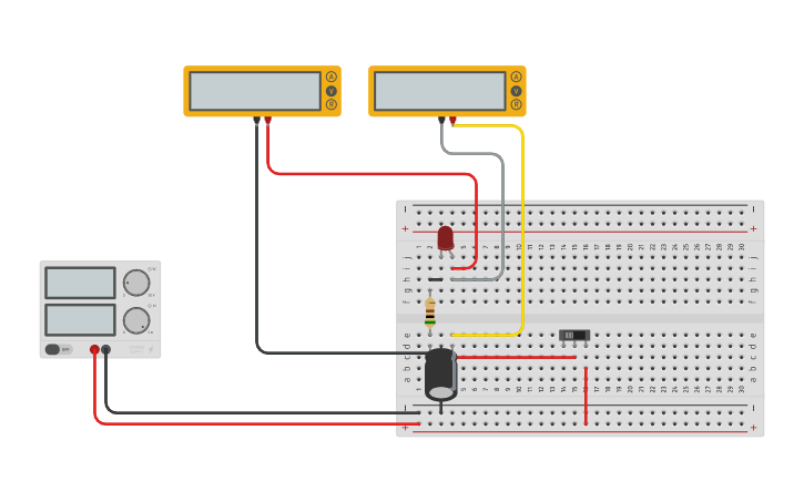 Circuit design Ejemplo con condensador | Tinkercad