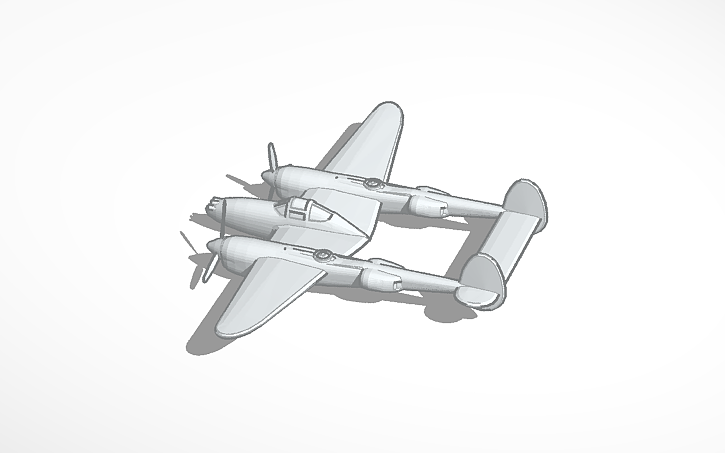 3D design P-38 Lightning - Tinkercad