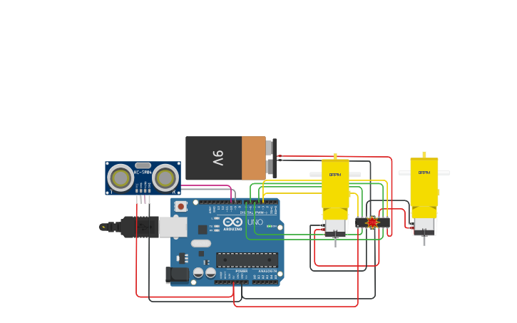 Circuit design u sensor motor - Tinkercad
