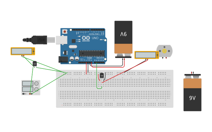 Circuit design TEMPRATURE sensor | Tinkercad