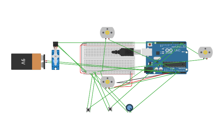 Circuit design BattleBot - Tinkercad