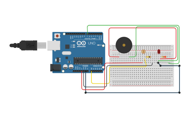 Circuit design Arduino LDR - Tinkercad