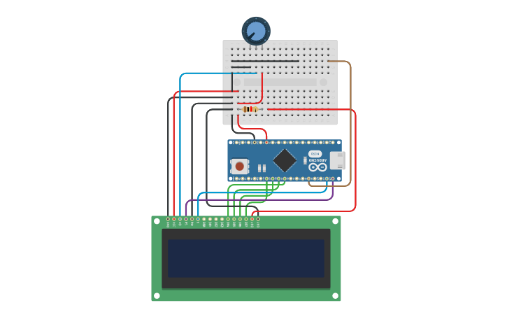 Circuit Design Arduino Nano With Display Tinkercad