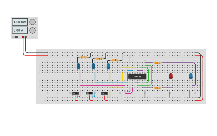 Circuit design Flip Flop RS com CLOCK - Tinkercad