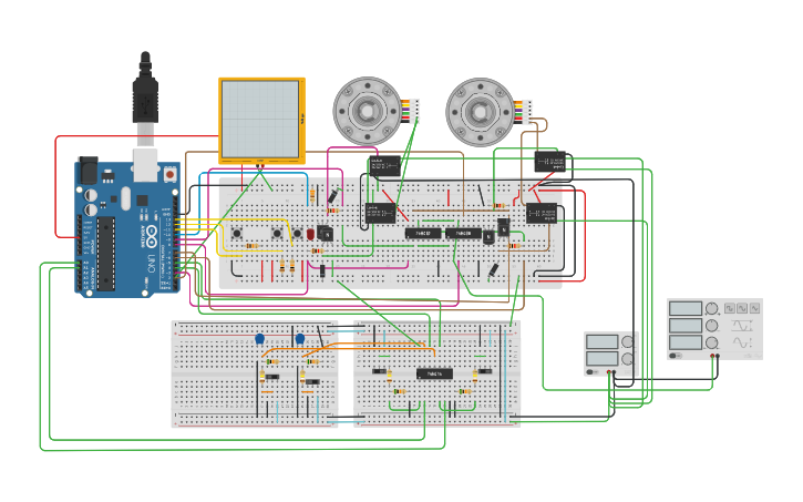 Circuit design Circuito braccio meccanico | Tinkercad