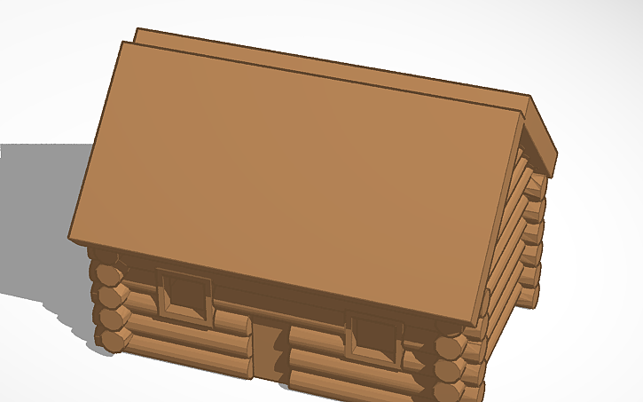 3D design How to Build a Log Cabin - Tinkercad