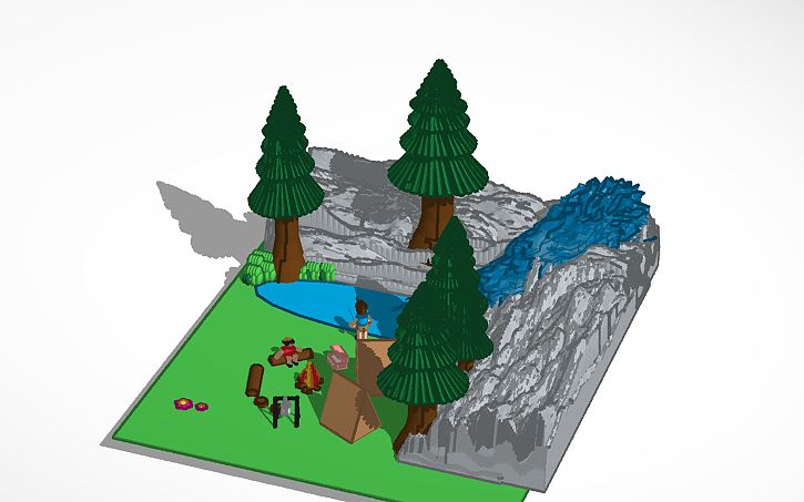 3D design TinkerCAD Campfire scene 🔥 | Tinkercad